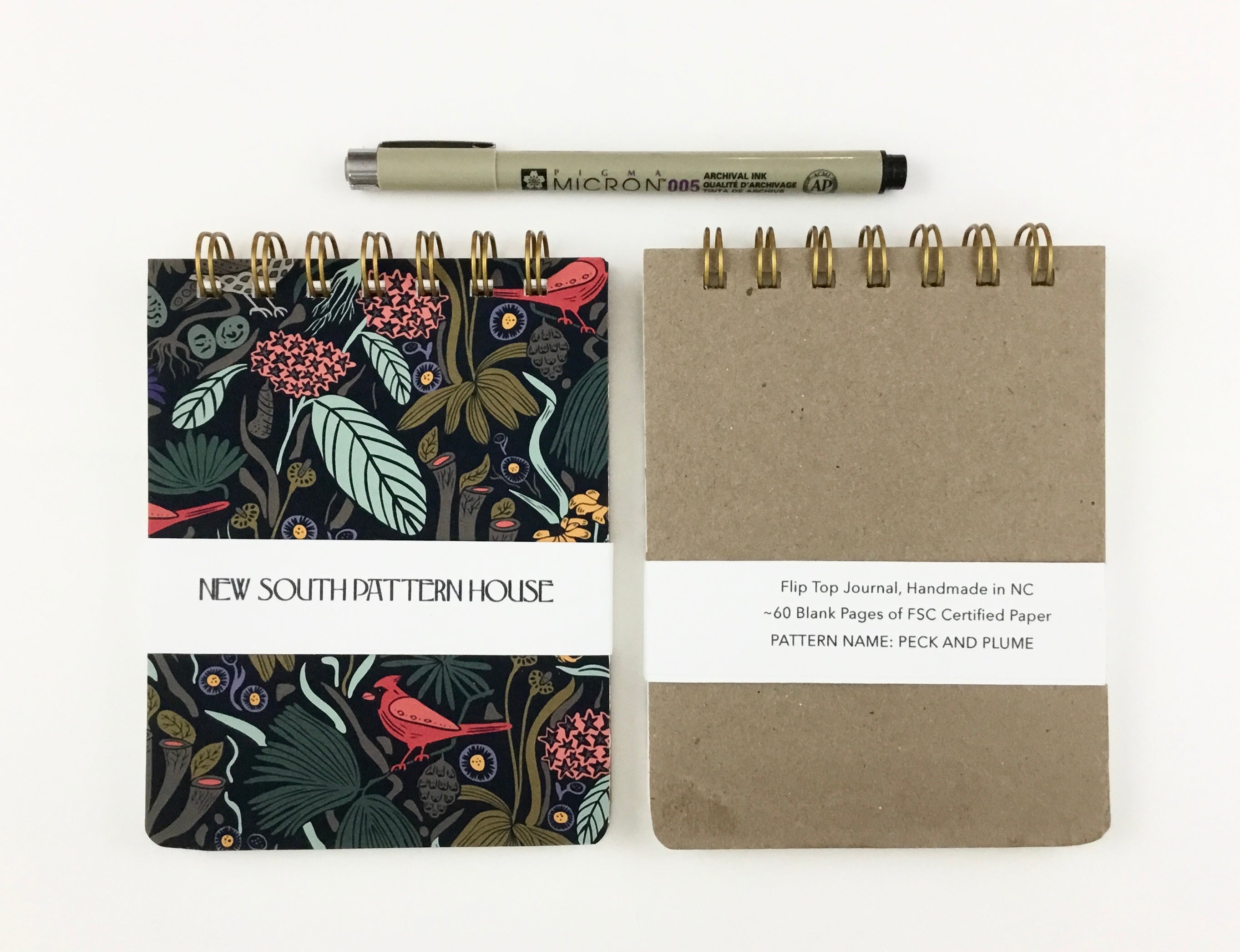 Handmade A2 sized mini journal- Peck and Plume, dark – New South ...